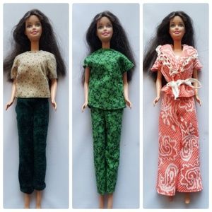 Other | Vintage Handmade Barbie Doll Clothes 3 Outfits | Poshmark